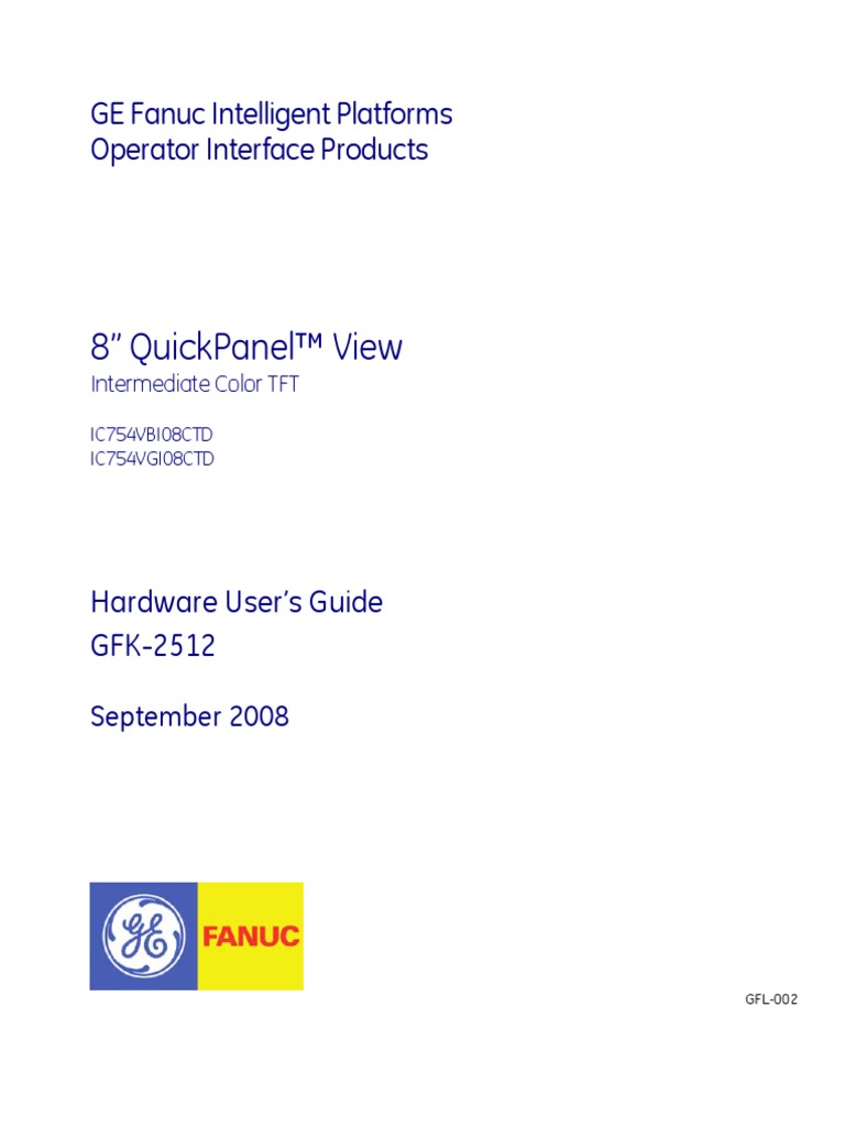 8" Quickpanel™ View: Ge Fanuc Intelligent Platforms Operator Interface ...