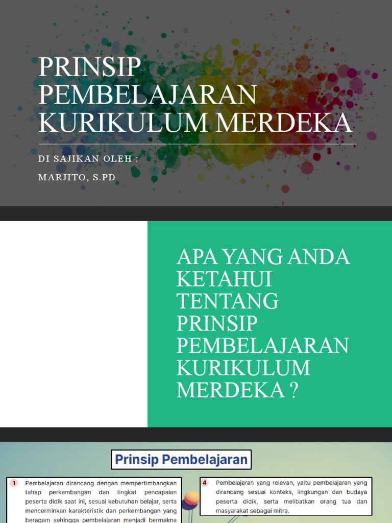 Prinsip Pembelajaran Kurikulum Merdeka | PDF