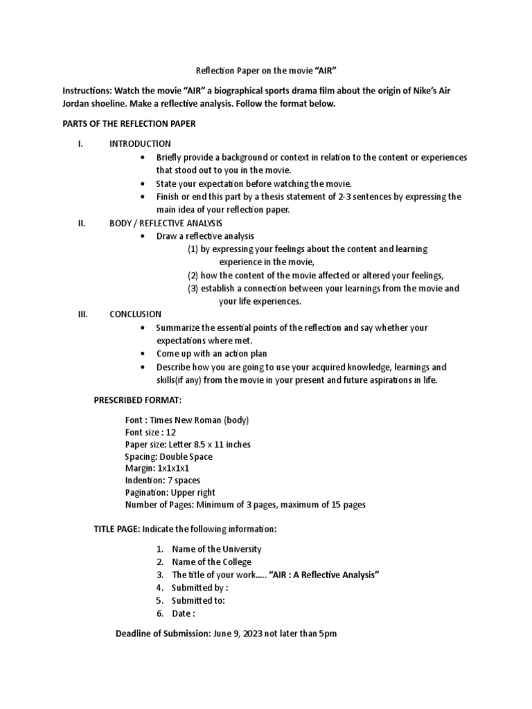Reflection Paper Format | PDF | Behavior Modification | Learning