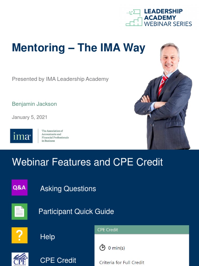 Ima Webinar-Mentoring IMA | PDF | Mentorship | Business