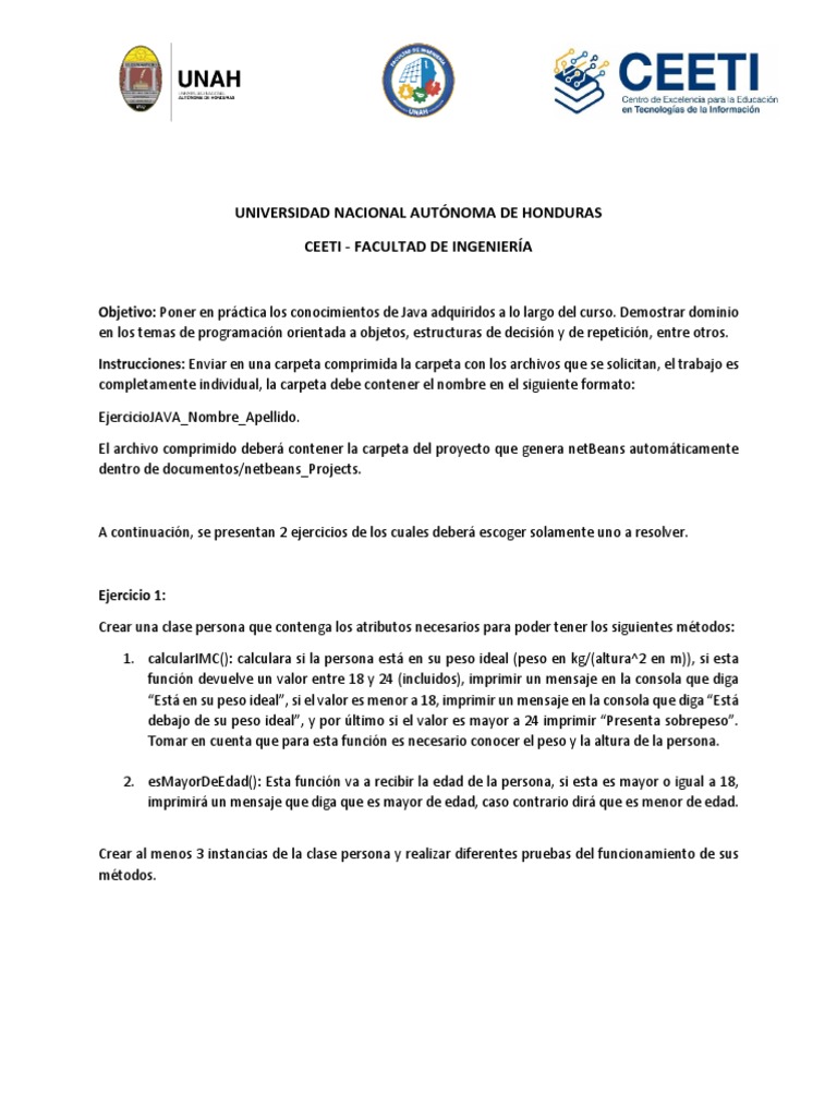 Ejercicio JAVA | PDF | Java (lenguaje de programación) | Objeto (informática)