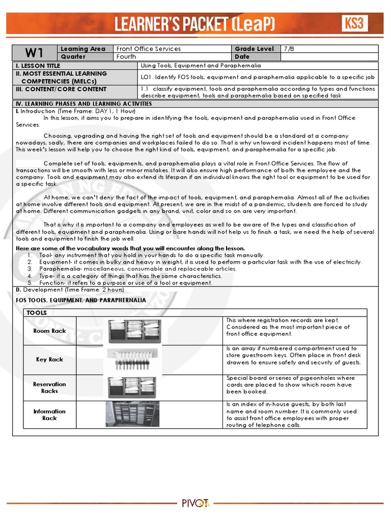 Q4 Front Office Services 7 - 8. Week1 | PDF | Credit Card | Learning
