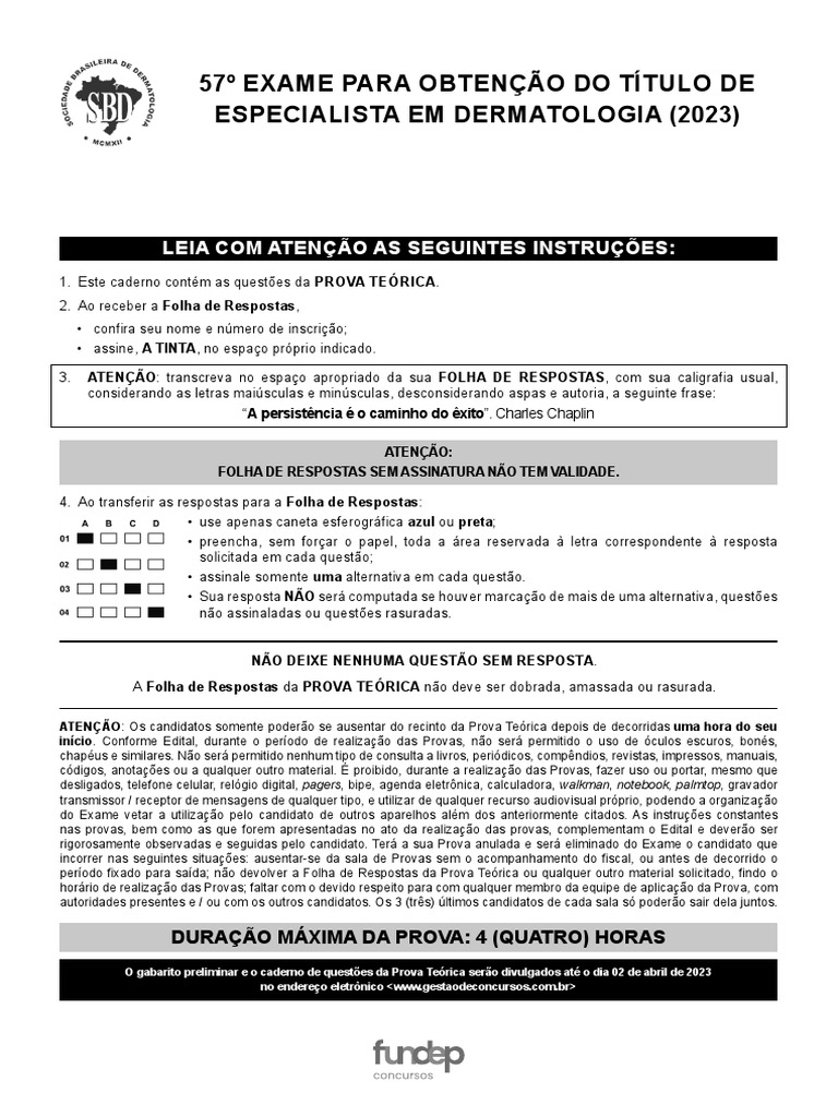 SBD 2023 - Prova Teorica | PDF