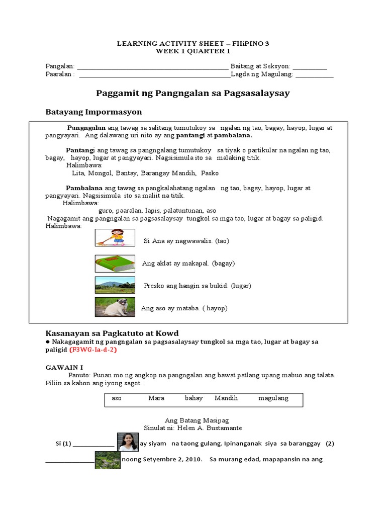 Filipino 3 Las WK 1 Q1 | PDF