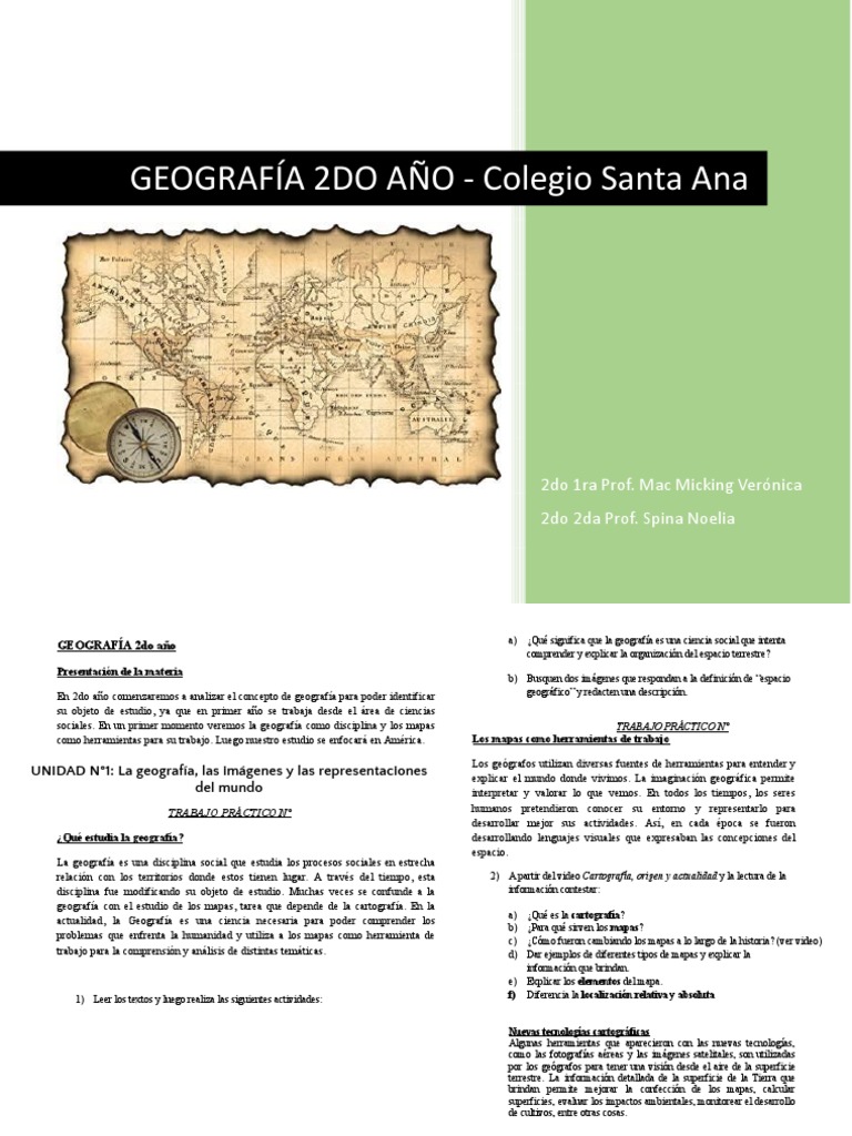 Tareas 1,2,3 y 4 de 2º Año.docx | PDF | Geografía | Mapa