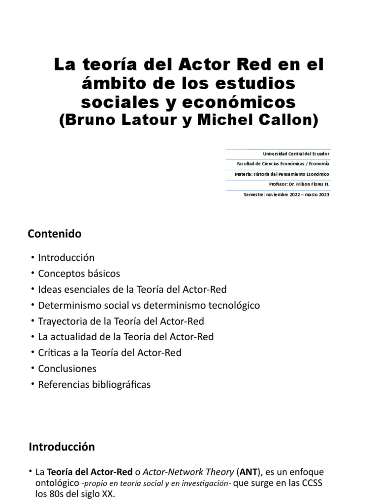 La Teoría Del Actor Red - Economía - Sociología - Tecnología | PDF ...