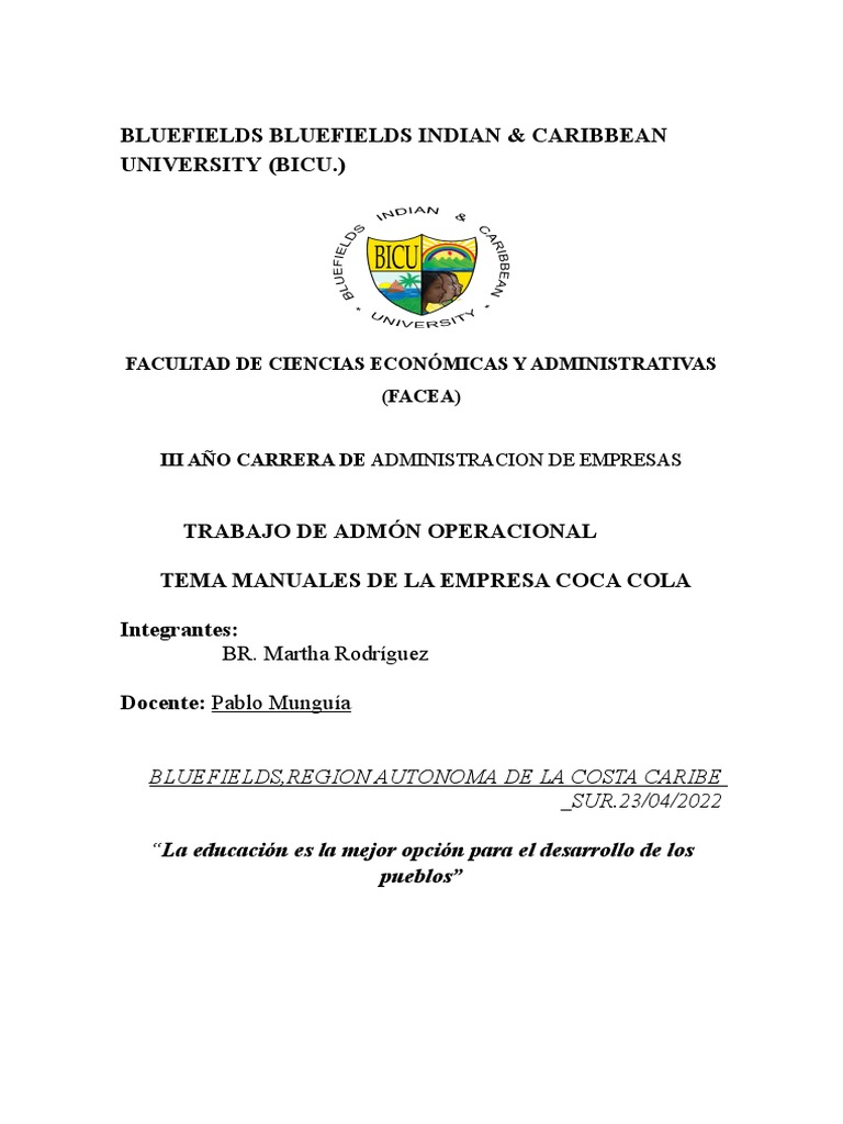 Manual de Calidad de Coca-Cola FEMSA | PDF | Calidad (comercial ...