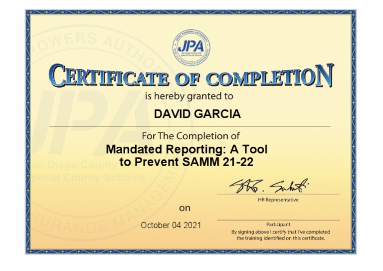 Mandated Reporting - A Tool To Prevent SAMM 2021-2022 | PDF