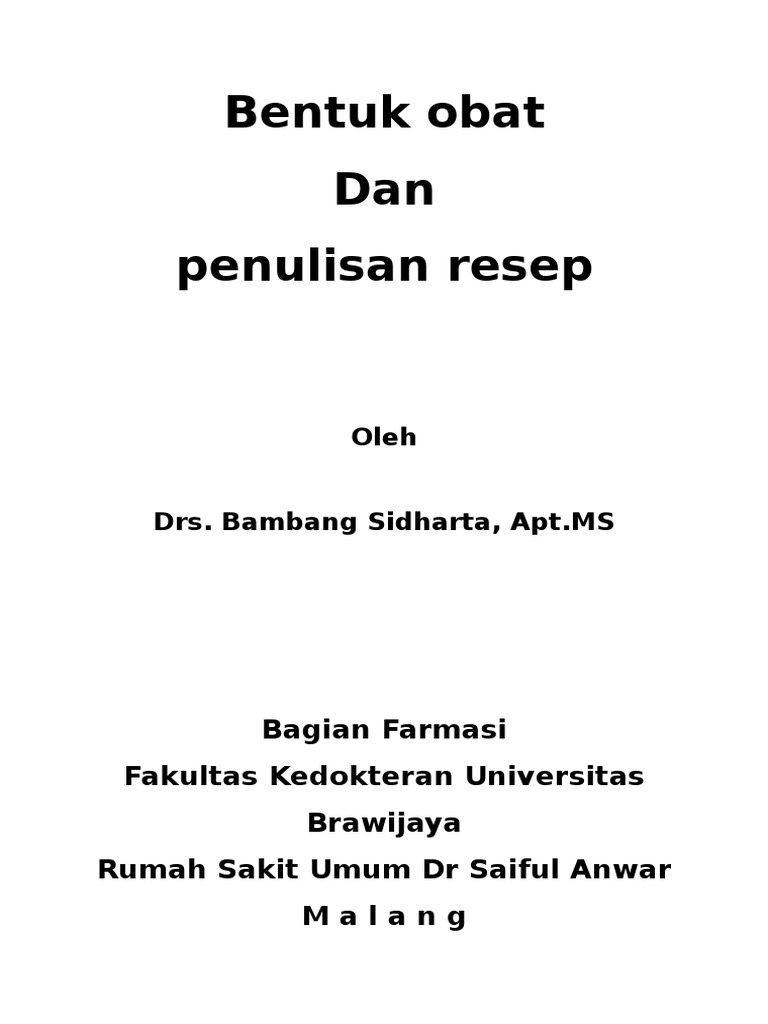 Panduan Penulisan Resep Obat yang Tepat | PDF | Pengembangan Diri