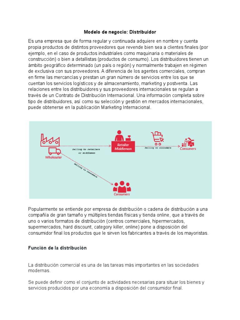 Modelo de negocio distribuidor | PDF