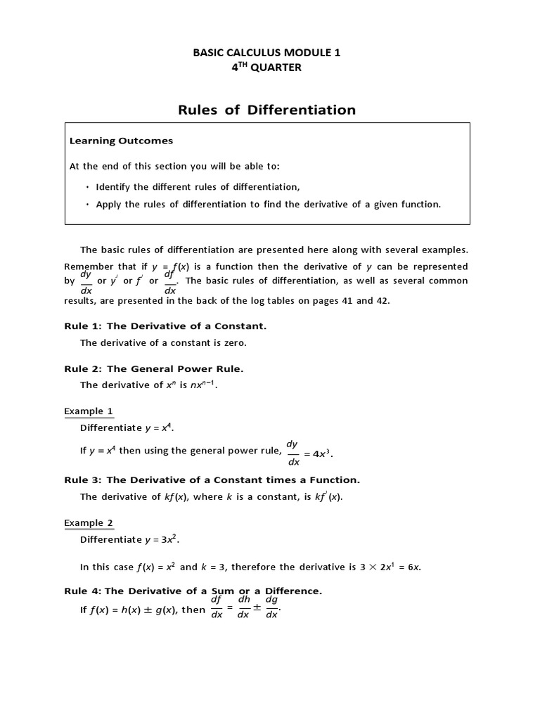 Basic Cal Module | PDF | Derivative | Analysis
