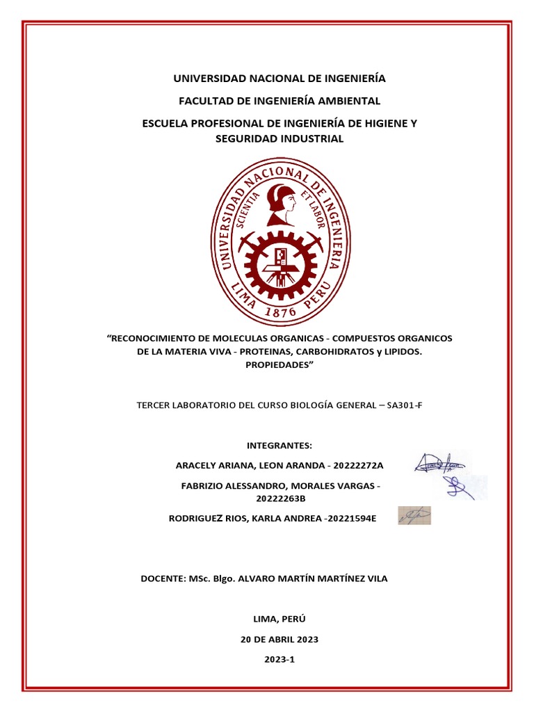 Laboratorio3 Informe | PDF | Adn | Carbohidratos