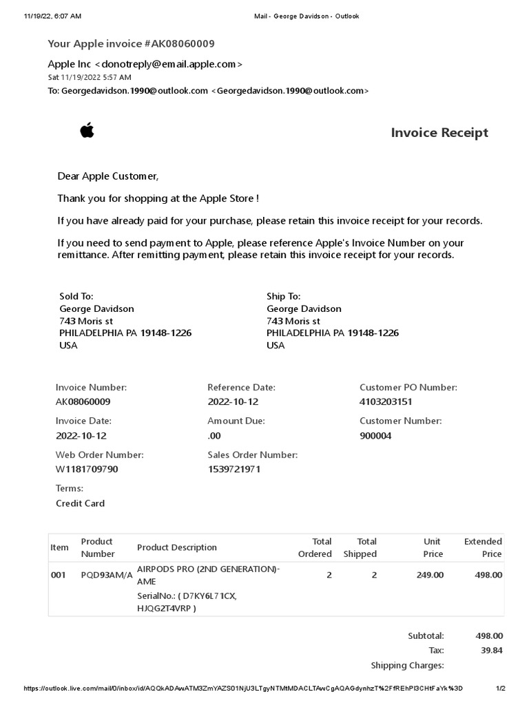 Apple | PDF | Receipt | Invoice