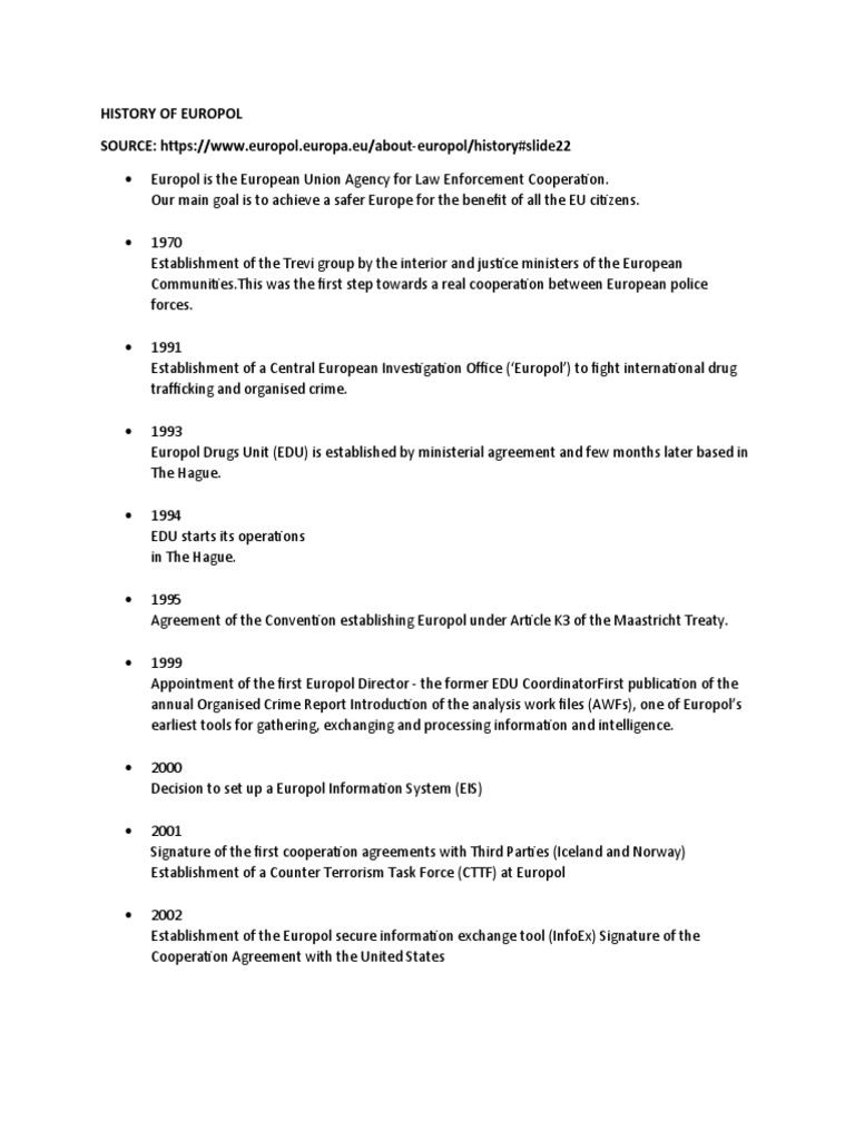 History of Europol | PDF