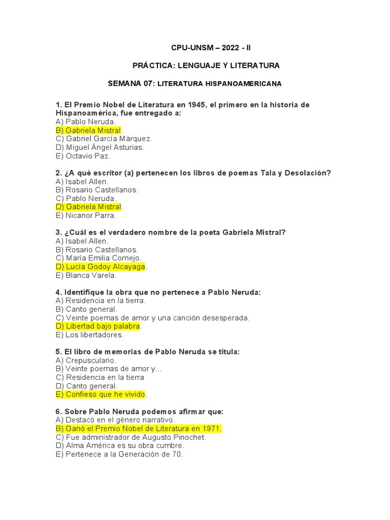 Lenguaje y Literatura - Semana 7 | PDF | Gabriel García Márquez ...