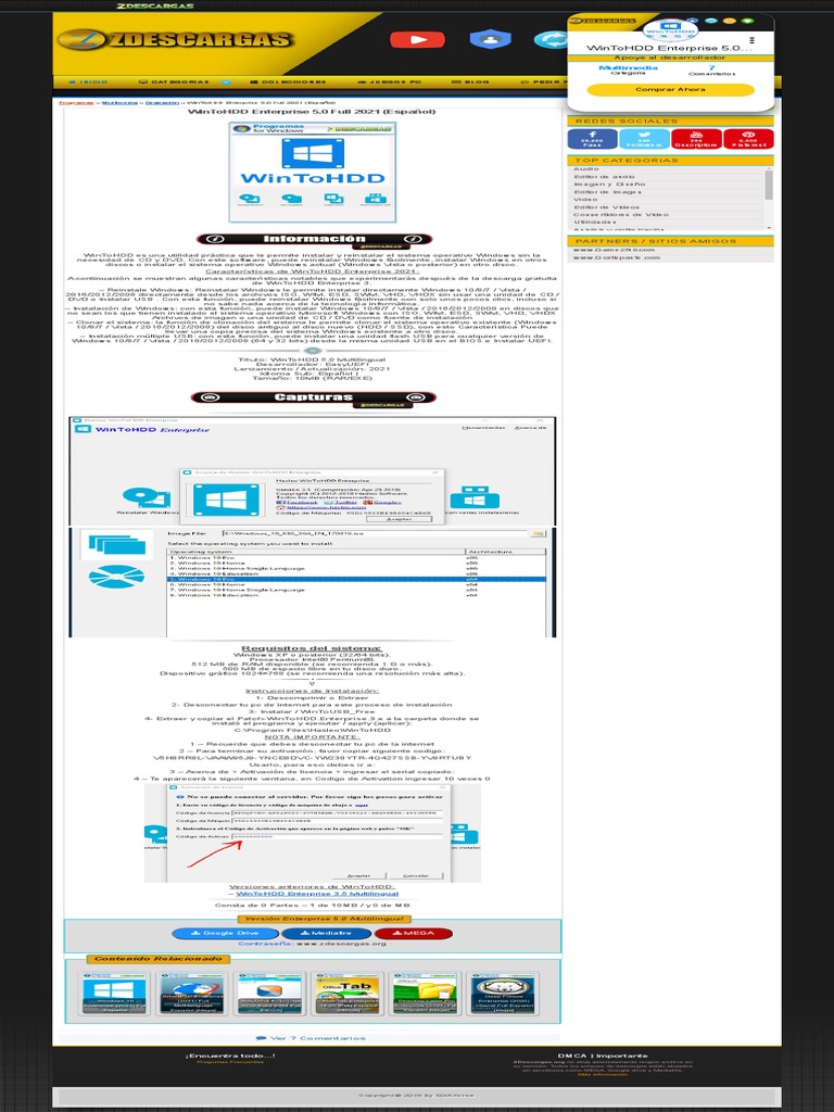 WinToHDD Enterprise 5.0 Full 2021 (Español) (Mega) - ZDescargas | PDF