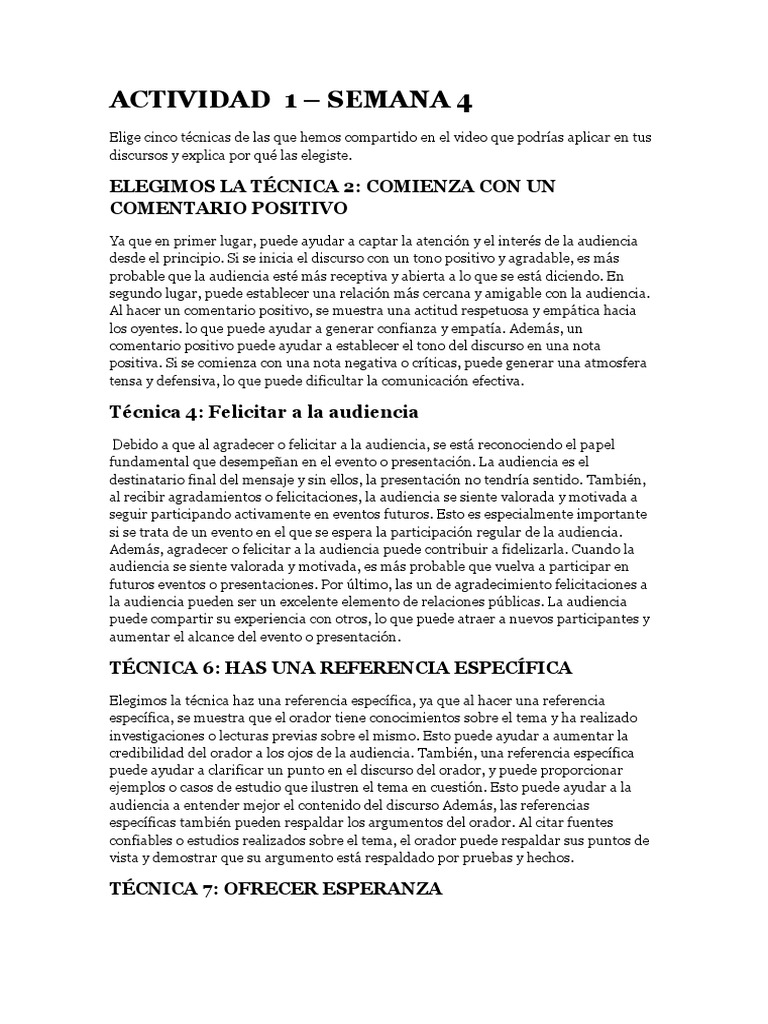 Actividad 1 Semana 4 | PDF
