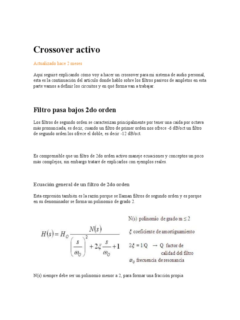 Crossover Activo | PDF