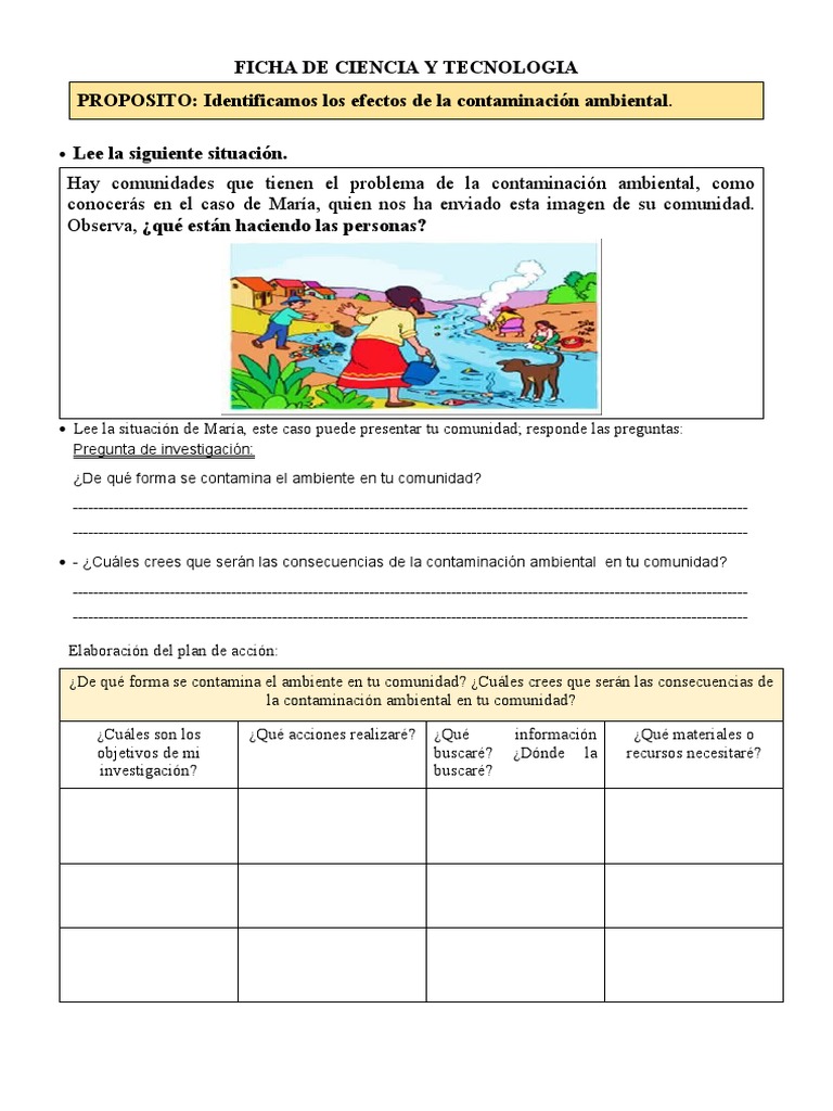Ficha Ciencia Tec 22 - 09-2022 | PDF | Contaminación | Residuos