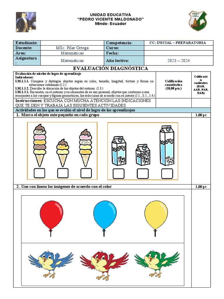 Evaluación Diagnóstica 2023-2024 Aula Nee Preparatoria | PDF | Evaluación | Aprendizaje
