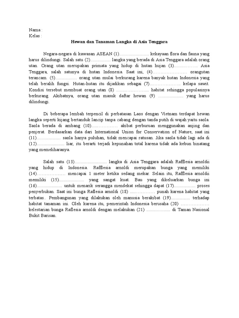 Teks Bacaan Rumpang | PDF