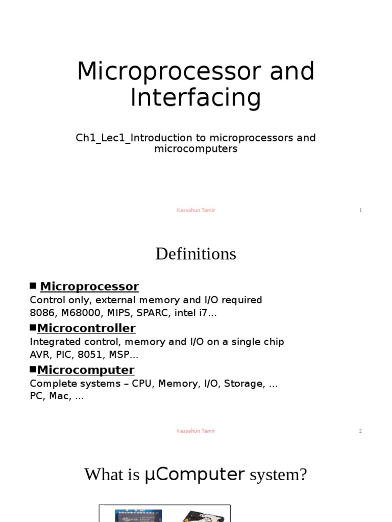 ch1 - Lec1 - Introduction To Microprocessors and Microcomputers | PDF | Business | Computers