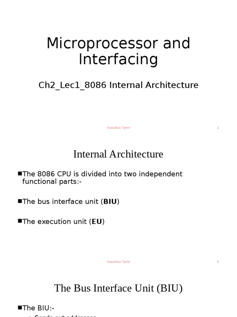 ch2_lec1_8086 Internal Architecture | PDF
