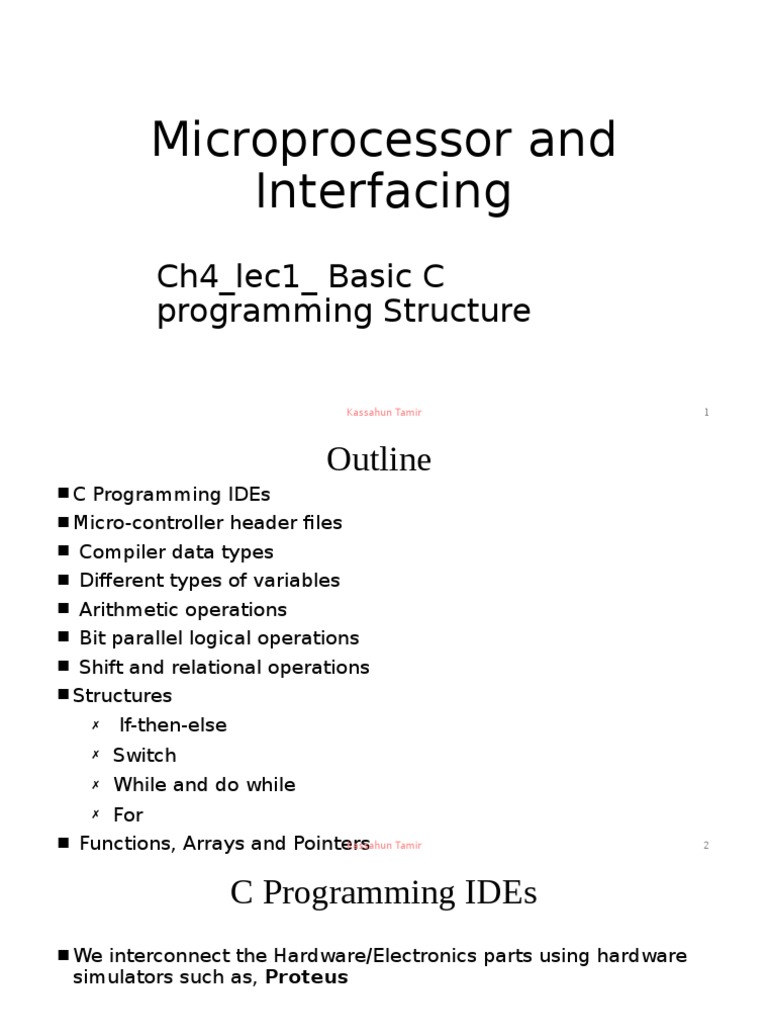 Ch4 Lec1 Basic C Programming Structure Pdf Pointer Computer Programming Computer 5505