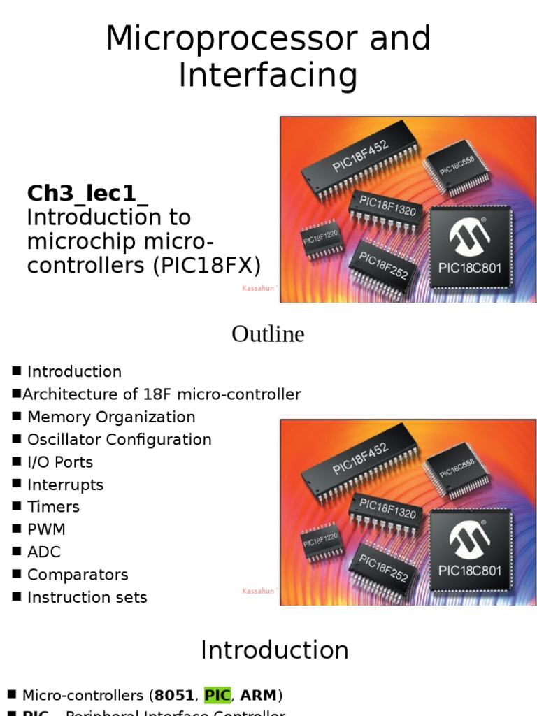 ch3 - Lec1 - Introduction To Microchip Microcontrollers (PIC 18F) | PDF