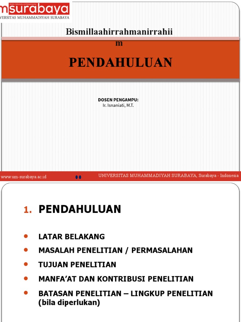 Pendahuluan Proposal Penelitian | PDF