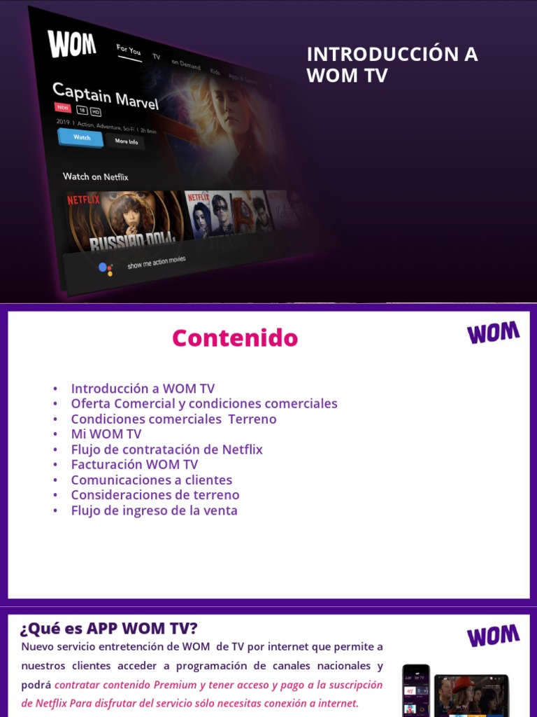WOM TV Fibra Terreno | PDF | Aplicación movil | Netflix