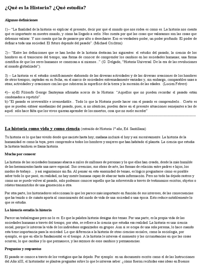 Qué Es La Historia | PDF | Testimonio | Historiador