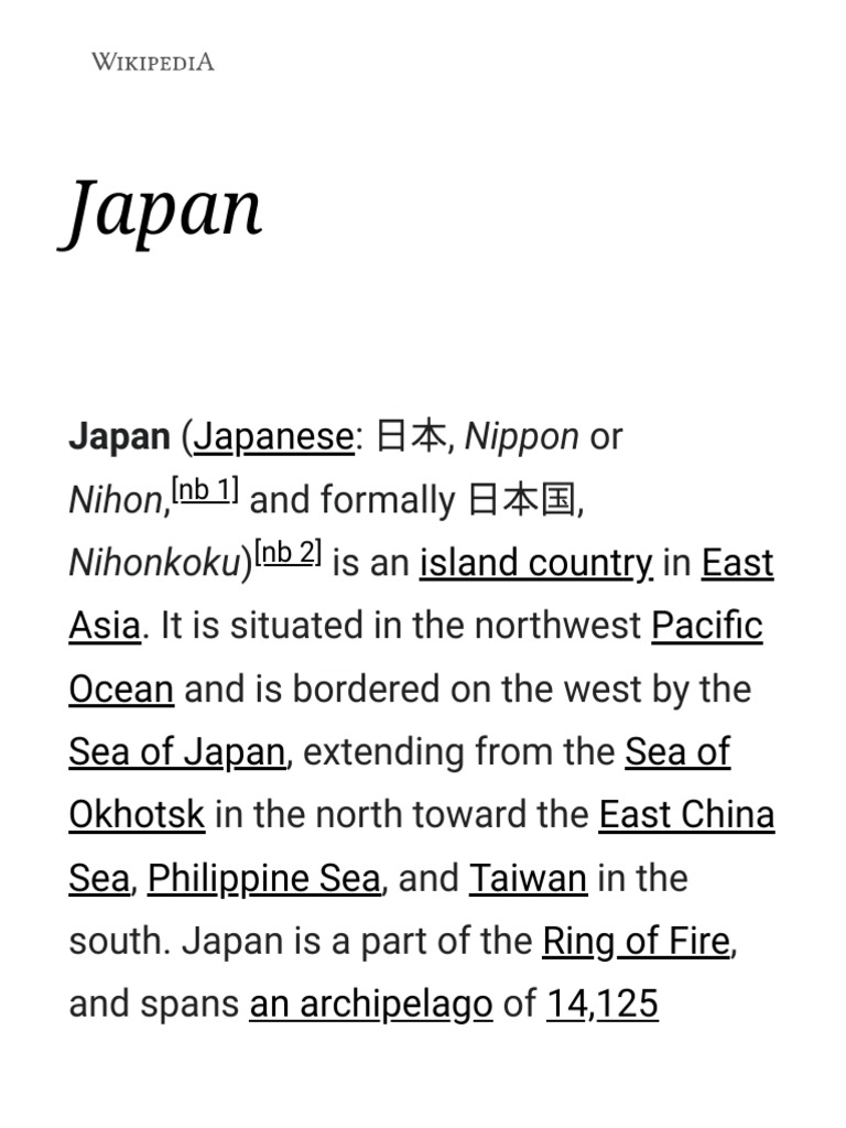 Japan - Wikipedia | PDF | Japan