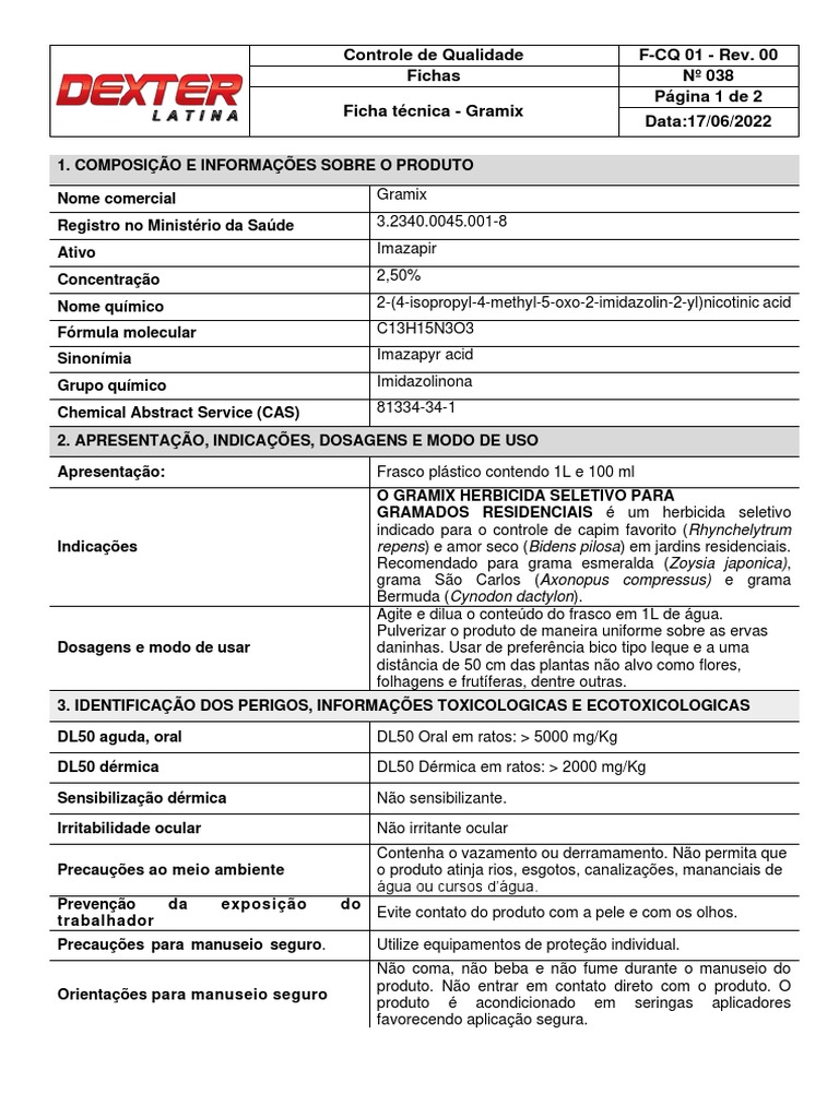 038 Gramix Rev.00 Ficha TEC | PDF