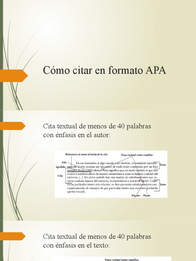 Cómo Citar en Formato APA | PDF | Estilo apa