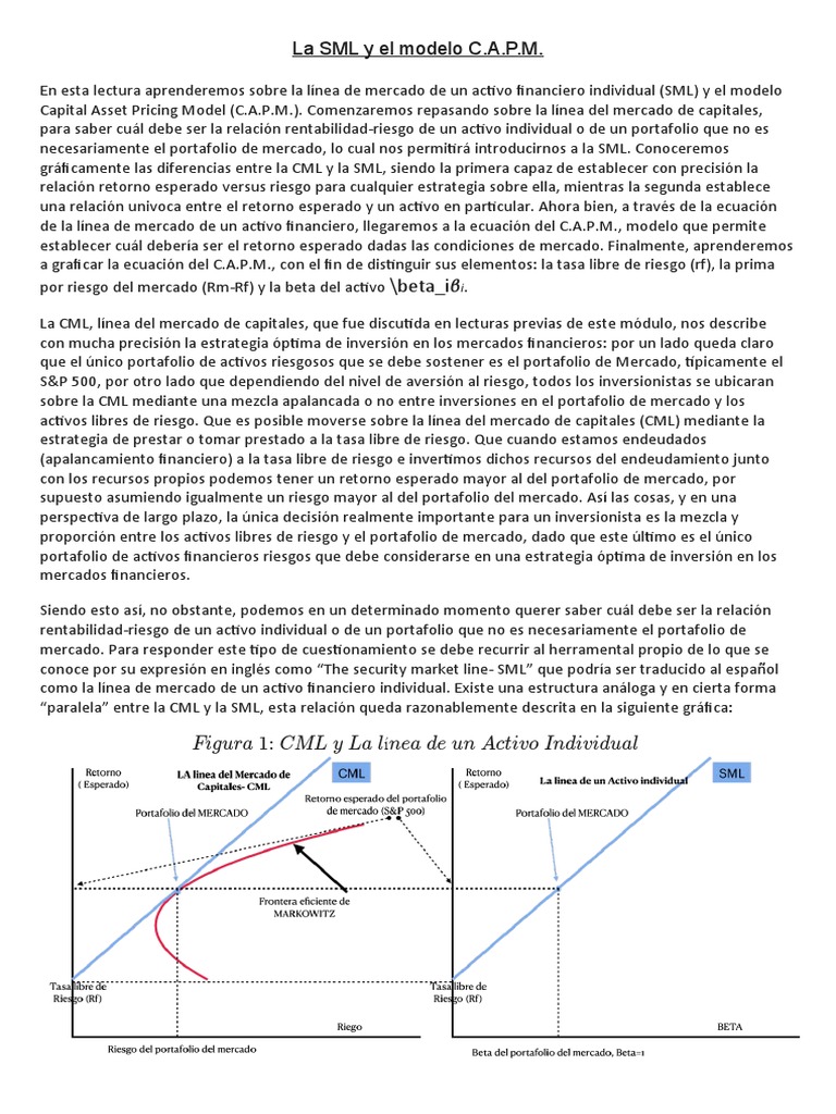 MODULO 4 La SML y El Modelo CAPM | PDF | Modelo de fijación de precios ...