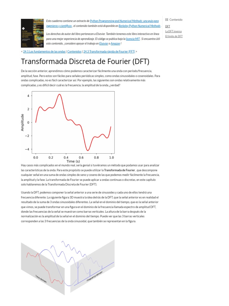 Transformada Discreta de Fourier (DFT) - Métodos Numéricos de Python | Descargar gratis PDF ...