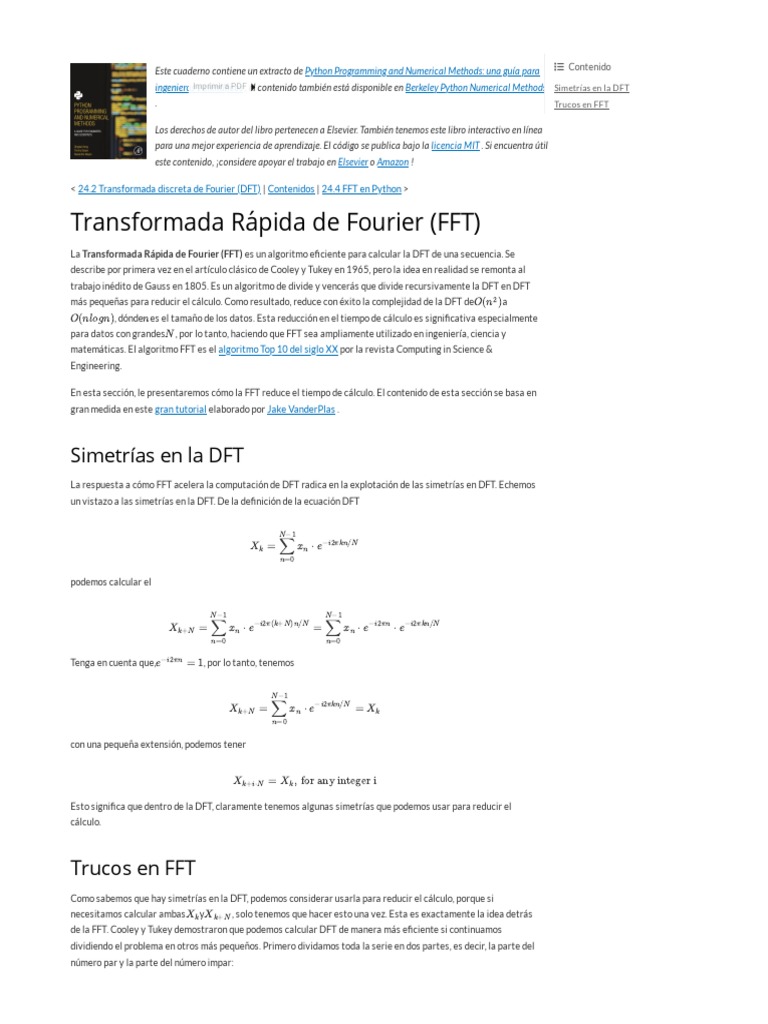 Fast Fourier Transform (FFT) - Python Numerical Methods | PDF