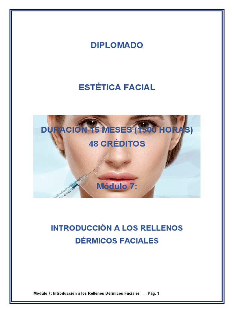 Módulo 7 - Estética Facial | PDF | Inyección (medicina) | Inflamación