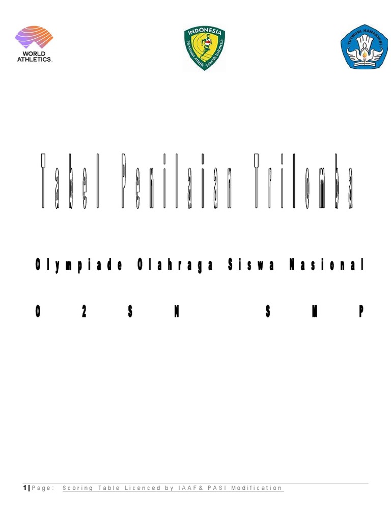 Tabel Penilaian Trilomba - O2SN SMP | PDF