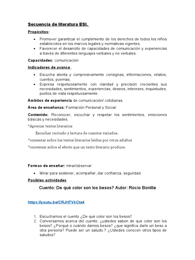 Secuencia Esi de Que Color Son Los Besos | PDF Secuencia Esi de Que Color Son Los Besos | PDF