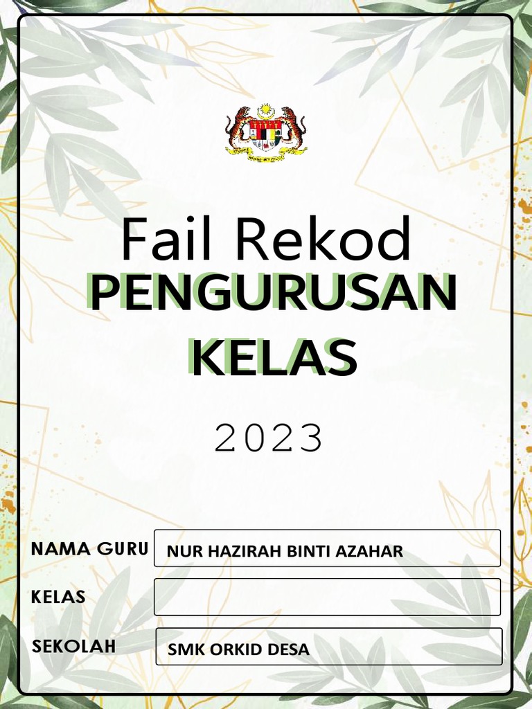 Fail Rekod Pengurusan Kelas Hazirah | PDF