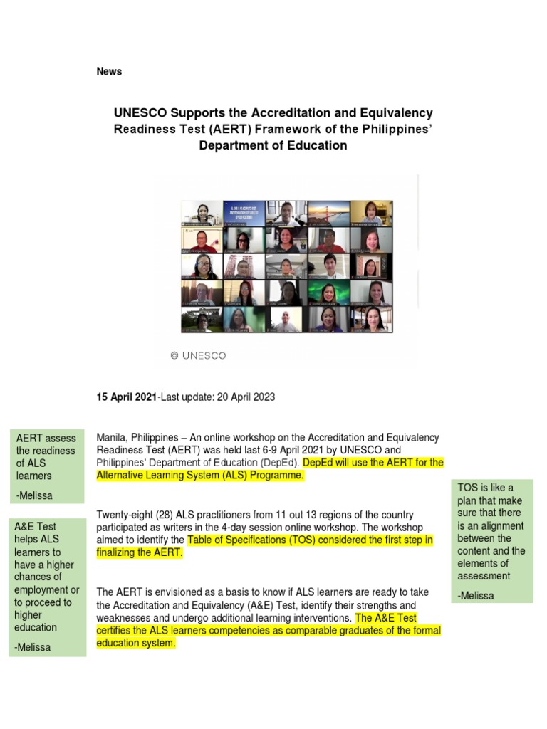 Accreditation and Equivalency Program | PDF | Learning | Educational ...