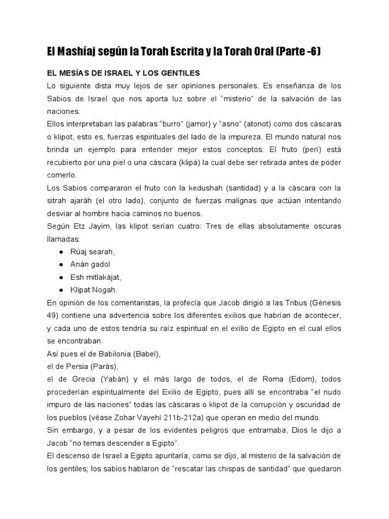 El Mashíaj Según La Torah Escrita y La Torah Oral (Parte #5) | Descargar gratis PDF | Moisés ...