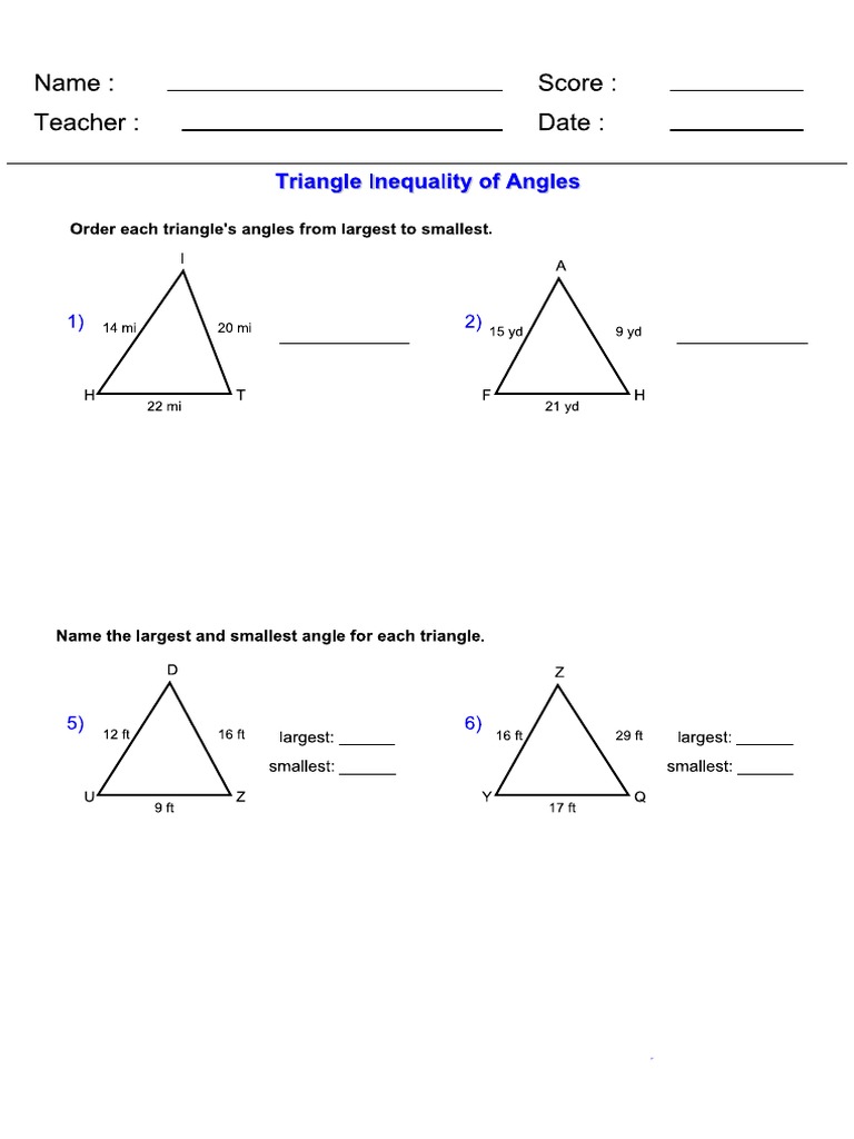 Triangle Inequality Theorem 2 | PDF