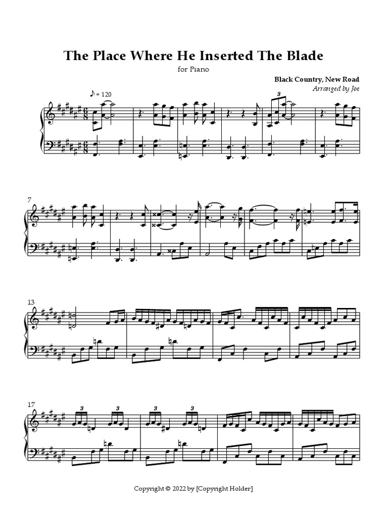 Black Country New Road - The Place Where He Inserted The Blade Piano ...