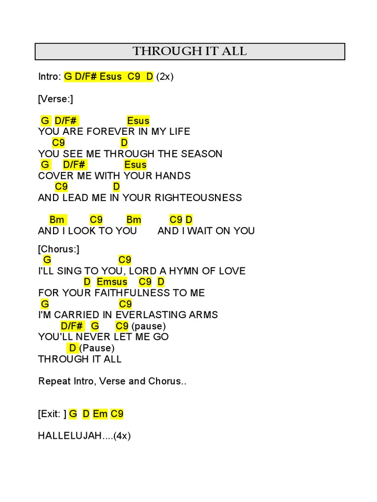 Through It All Chords | PDF | Language Arts & Discipline | Art