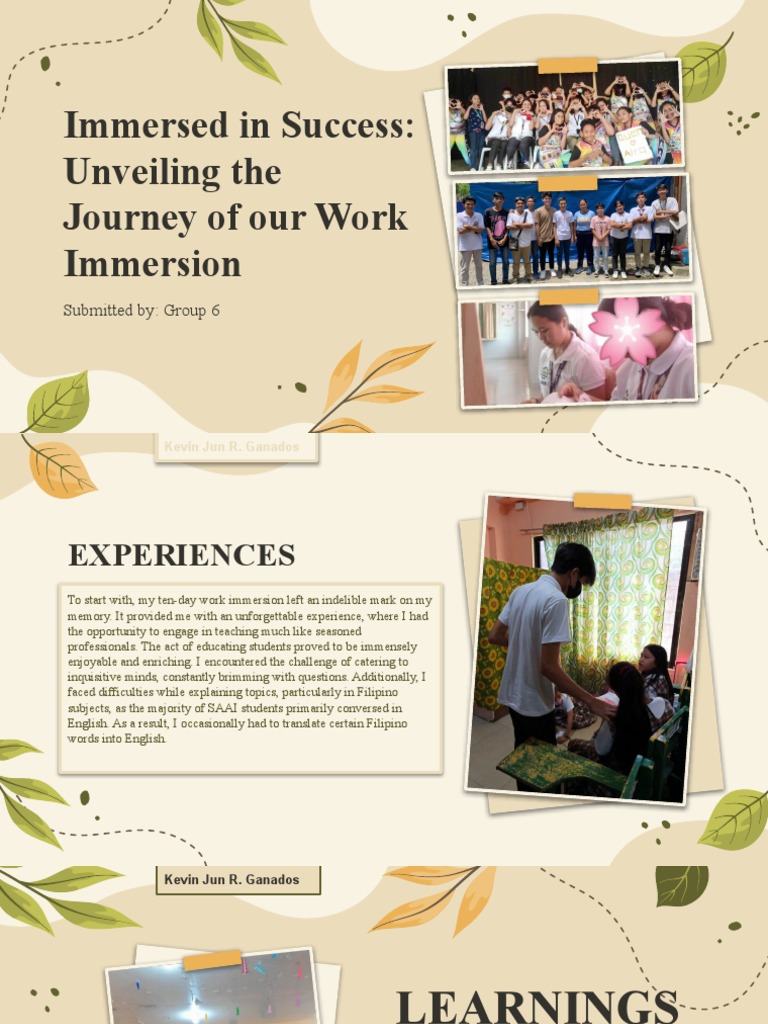 Group 6 Cesc Work Immersion Presentation | PDF | Teachers | Classroom