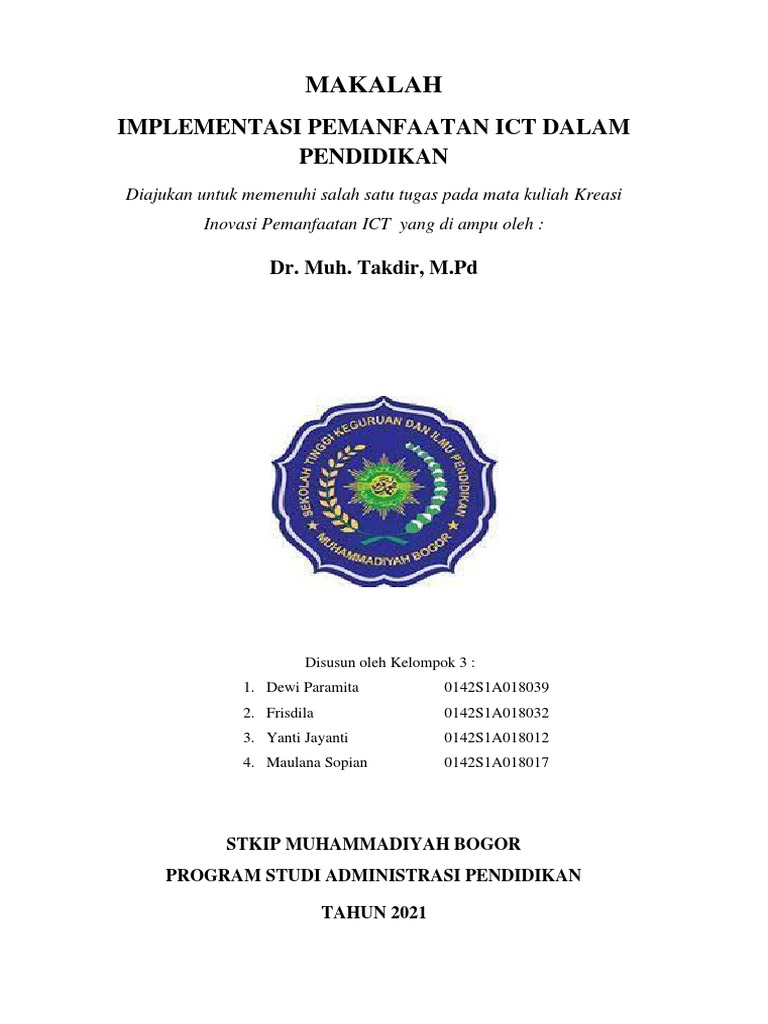 Makalah Implementasi Pemanfaatan ICT Dalam Pendidikan | PDF