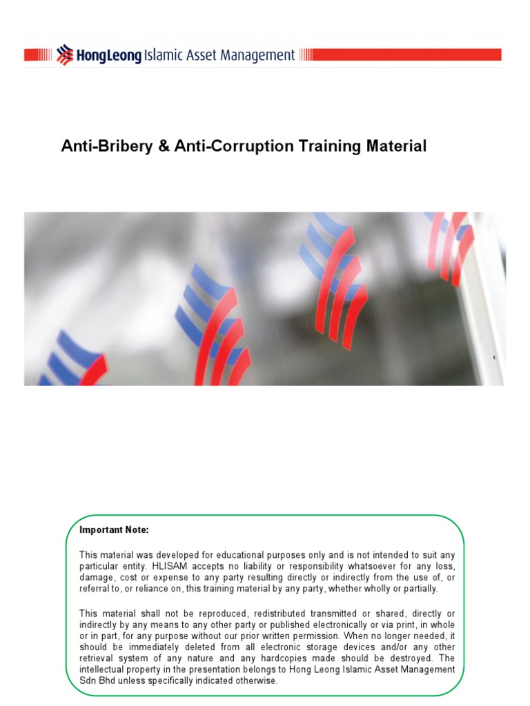 ABC Training Material | PDF | Bribery | Corruption